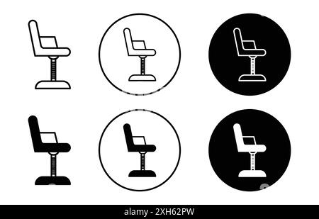 Beautician armchair icon logo sign vector outline in black and white ...