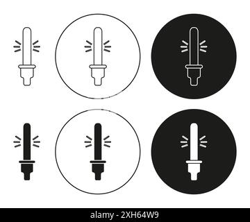Police baton icon. Black background with white. Vector illustration ...