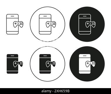 video gaming line icon, outline symbol, vector illustration, concept ...