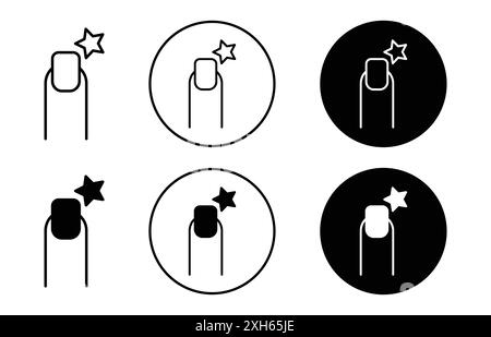 Nail Strengthener icon logo sign vector outline in black and white ...