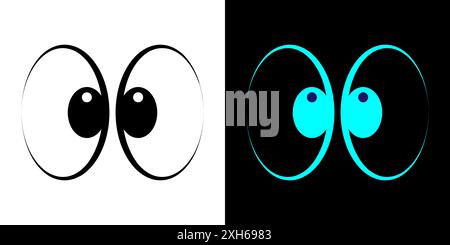 Emoji smile eyes look away stickers for chat messages Stock Vector ...