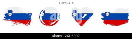 Slovenia flag icon set. Slovenian pennant in official colors and ...