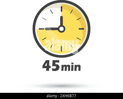The 45 minutes, stopwatch vector icon. Stopwatch icon in flat style on ...