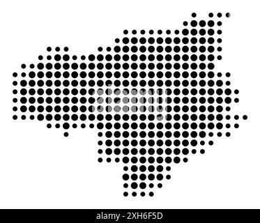 Symbol Map of the Prefecture Tokushima (Japan) showing the state with ...