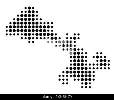 Gansu Province outline map isolated on white background, China Stock ...