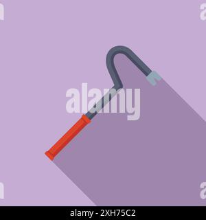 Crowbar with red handle lying on a pink background, construction tool ...