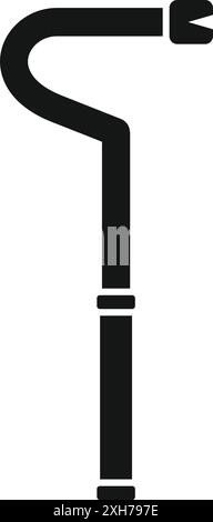 Simple line drawing of a crowbar, a tool used for forcing open objects ...
