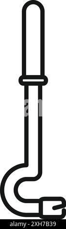 Simple line drawing of a crowbar, a tool often used in construction and ...