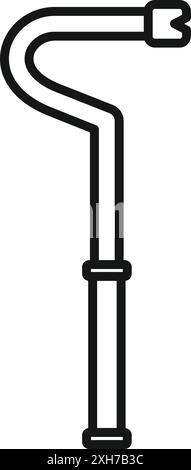 Simple line drawing of a crowbar, a tool used for forcing open objects ...