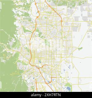 Map of Colorado Springs in Colorado in blue. Contains layered vector ...
