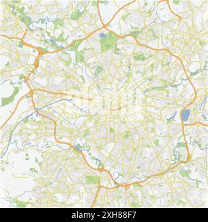 Map of Manchester in United Kingdom in grayscale. Contains layered ...