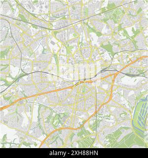 Blue Essen map, Germany. Vector city streetmap, municipal area Stock ...