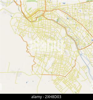 Map of Ciudad Juarez in Mexico in blue. Contains layered vector with ...