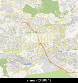 Vector map of Nairobi, Kenya. Urban city in Kenya, America. road map ...