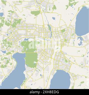 Map of Chelyabinsk in Russia in blue. Contains layered vector with ...