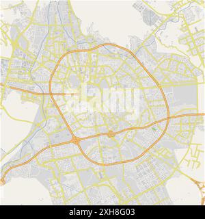 Vector map of Medina, Saudi Arabia. Urban city in Saudi Arabia. Street ...