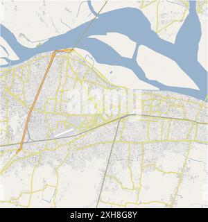 Vector map of Patna, India. Urban city road map poster illustration ...