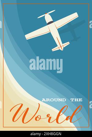 Vintage airplane lettering for printing. Vector prints, old school ...