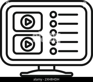 Icon depicting a computer monitor displaying an interface for monitoring environmental ...