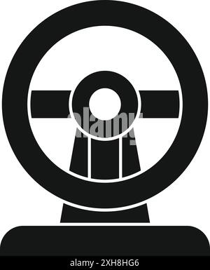 Modern racing simulator steering wheel with buttons on a stand ...