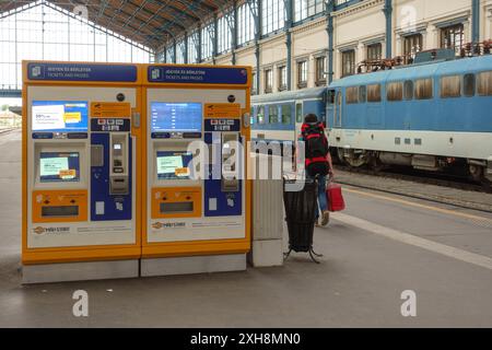 Train tiicket machines in Nyugati Railway Station in Budapest Stock ...