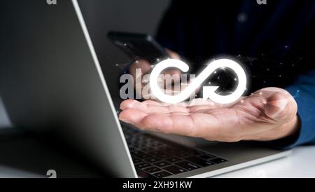 Concept of circular economy with businessman Stock Photo - Alamy