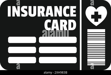 Black and white insurance card guaranteeing healthcare coverage and ...