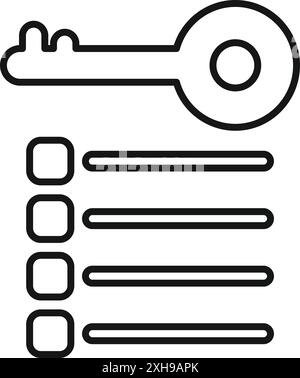 Simple icon of a key unlocking a checklist, symbolizing finding solutions Stock Vector Image ...