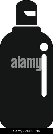 Black silhouette of a bottle containing shower gel or shampoo Stock ...