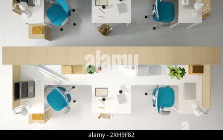 3d render of working office interior Stock Photo - Alamy