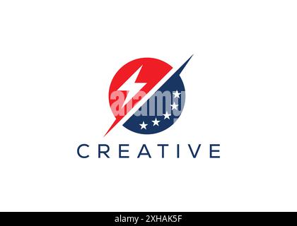 Minimal and professional American thunder logo design template Stock ...