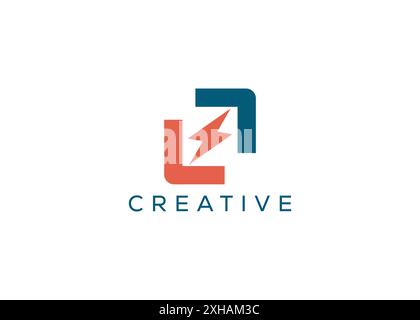 Minimal and professional thunder logo design template Stock Vector ...