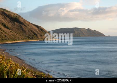 View of coastline between Paekakariki and Pukerua Bay, Kapiti coast ...