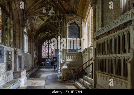 Historic Christchurch Priory interior, built in the 11th century in ...