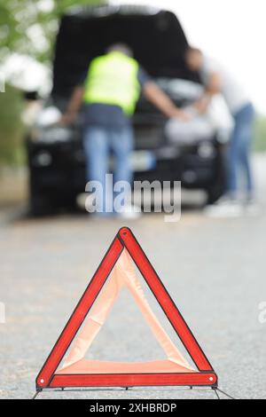 a car with a breakdown alongside the road Stock Photo - Alamy