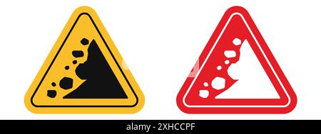 Vector graphic of a uk danger of falling rocks ahead road sign. It ...
