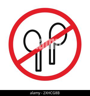 No earbuds allowed sign vector logo set collection for web app ui Stock ...