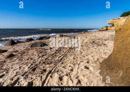 The baltic sea coast and the cliffs of Meschendorf, Mecklenburg-Western ...
