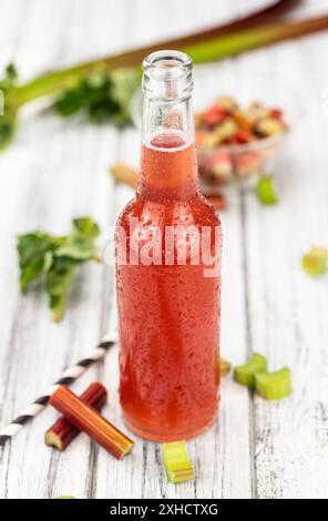 Portion of fresh made Rhubarb Spritzer (close up; selective focus Stock ...