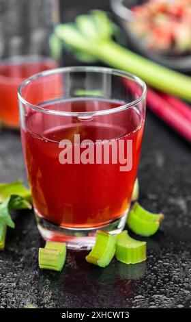 Portion of fresh made Rhubarb Spritzer (close up; selective focus Stock ...