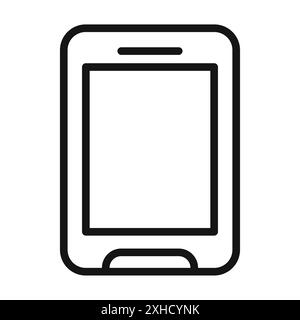Mobile notch icon Black line art vector in black and white outline set ...