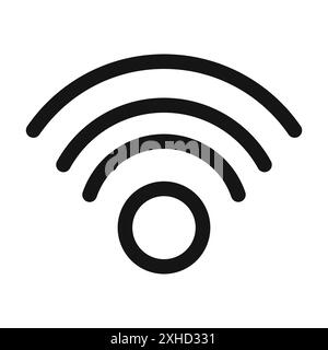 Wifi icon logo sign vector outline in black and white color Stock ...