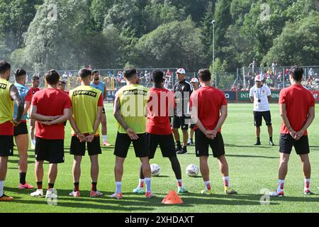 AC Monza's players during training session at Centro Sportivo Silvio ...
