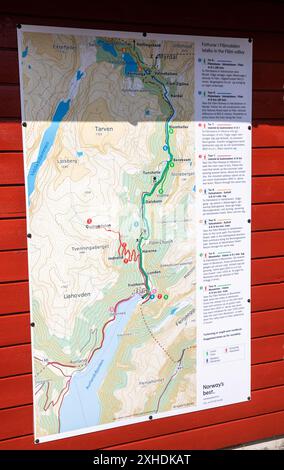 A map in Flam, Norway, during May Stock Photo - Alamy