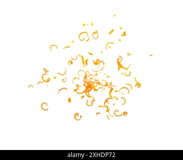 Fresh Orange Zest. Grated Orange Rinds Isolated. Raw Citrus Peel ...