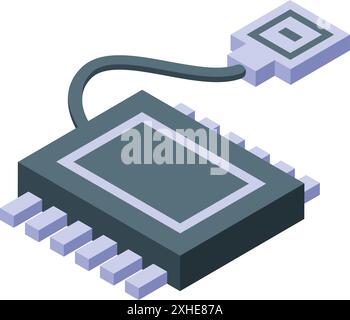 Motherboard isometric. Computer manufacturing small chip microscheme ...