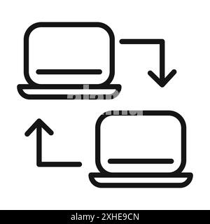 Data transferring icon Vector symbol or sign set collection in black ...