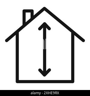 Minimum ceiling heights icon Vector symbol or sign set collection in ...