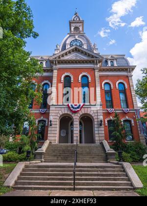 The Elk County Courthouse on Main Street in Ridgway, Pennsylvania, USA ...