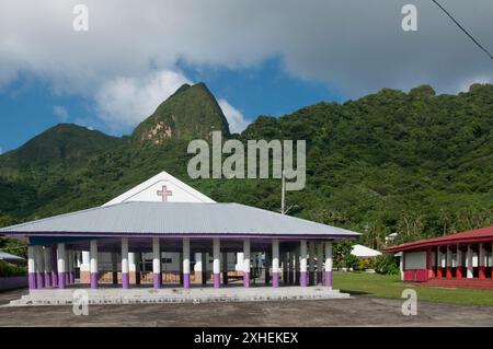Afono village on north coast of Tutuila, adjoining the National Park of ...